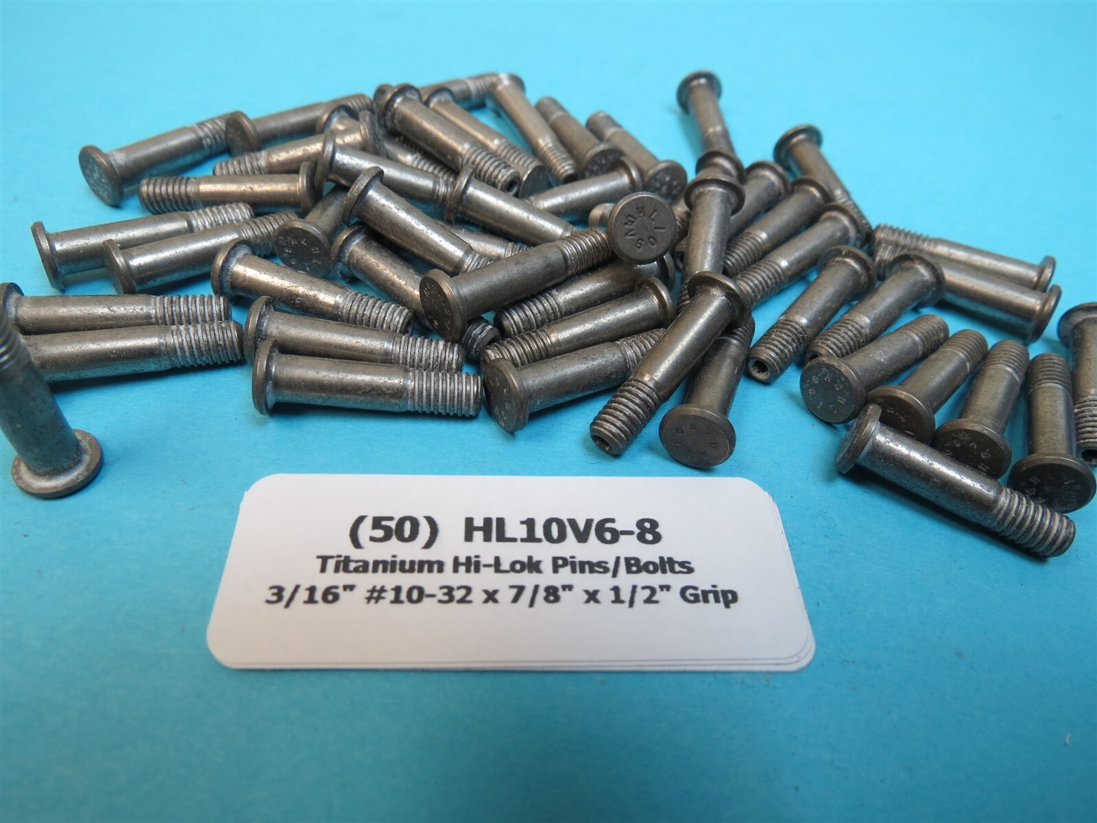 (50) Titanium 3/16”-1028 x 7/8” x 1/2” Grip Hi-Lok Aerospace Pin Bolt ...