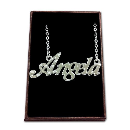 White Gold Plated Name Necklace - ANGELA - Gift Ideas For Her ...