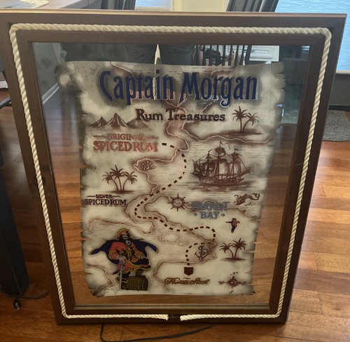 Rare Large Captain Morgan Light Up Bar Sign Rum Pirate Nautical Rope | eBay