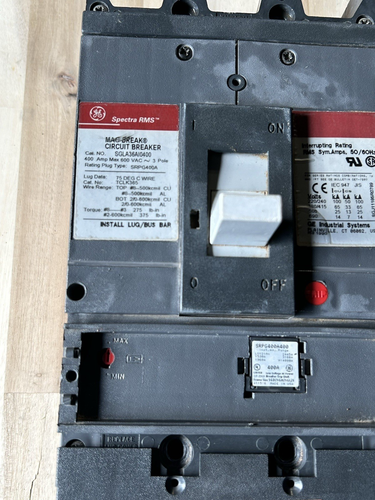 GE SGLA36AI0400 Spectra RMS Circuit Breaker, 400 Amp, 3 Pole, 600VAC | eBay