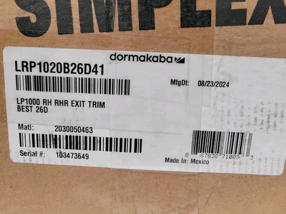 Kaba simplex lp1000 combination entry lock push button satin chrome ...