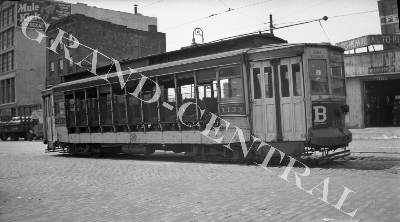 ORIGINAL THIRD AVE RAILWAY SYSTEM TARS TROLLEY NEGATIVE #1133 BRONX NY ...