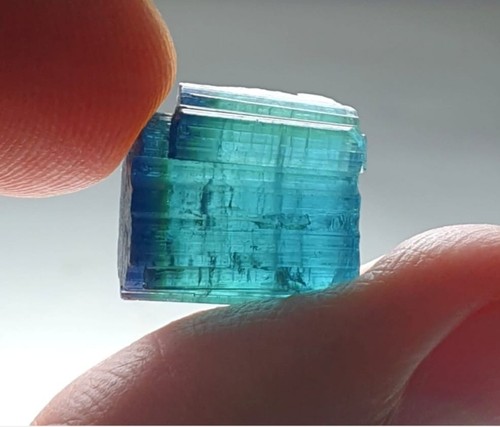 Beautiful Natural Indicolite Tips Blue Color Tourmaline Pocket Crystal ...