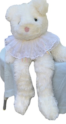 Phebe Phillips Floppy Plush White Bear Lace Ruff Clown Collar 26” Silly ...