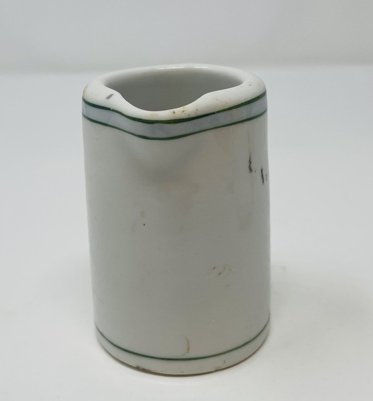 Vintage Diner Restaurant Ware Creamer White With Green Stripes 3 Inches ...