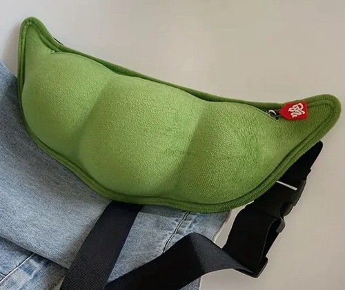 Plush Shoulder Bag Fashionable 3D Pea Pod Plush Crossbody Purse Large ...