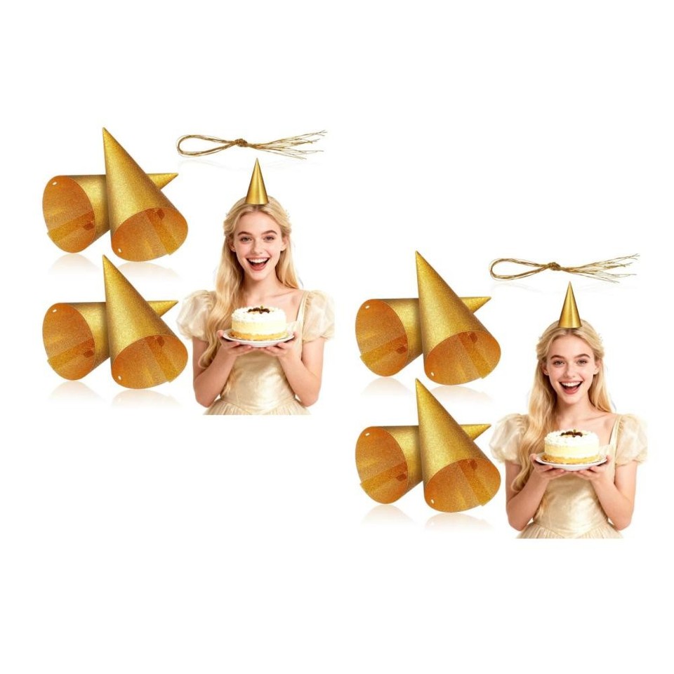 24 Pcs Birthday Hats Glitter Party Hats Party Headwear For Kids And ...