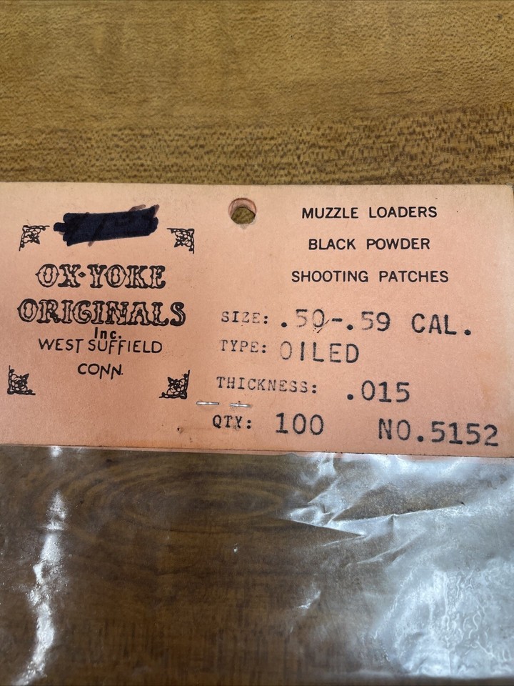 100 OX YOKE Oiled Shooting Patches .015 Thick 50-59 Caliber #5152 | eBay