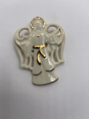 lenox angel charm pierced 2” gold accent Pendant Ornament Pin Brooch | eBay