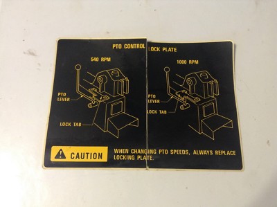 1014632C1 - A New Original Caution PTO Control Lock Plate Decal For IH ...