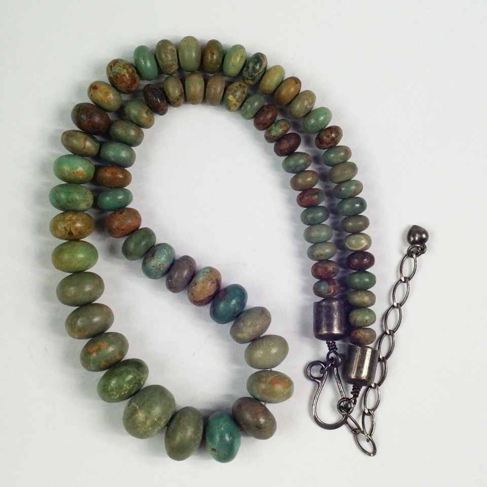 Jay King Mine Finds Sterling silver graduated turquoise bead necklace ...