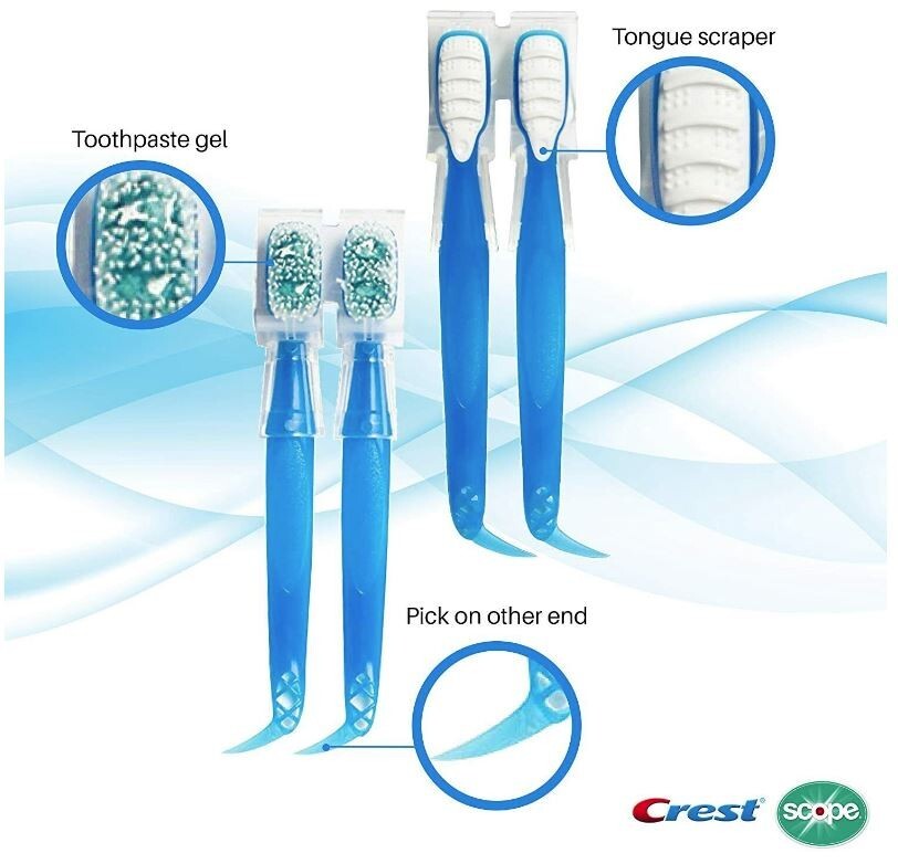 Crest Scope Mini Brushes Toothbrushes No Water Needed Lot of 3 Free ...