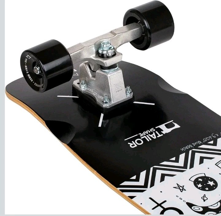 Complete Tailor Shape Skateboard (Blue Beach Black/White) Surf Skate ...