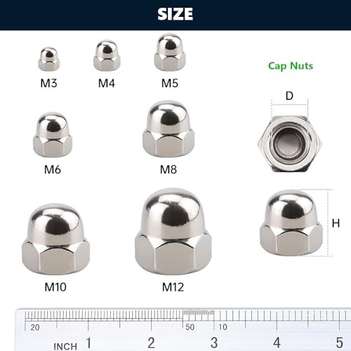 Stainless Steel Acorn Cap Nuts M8 Metric | eBay