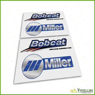 Miller Welder Generator BOBCAT Silver Blue Laminated Decals Stickers ...