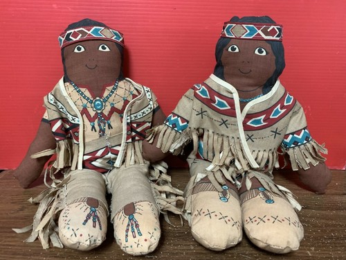 Vintage Native American Rag Dolls Man Woman And Papoose Hand Made | eBay