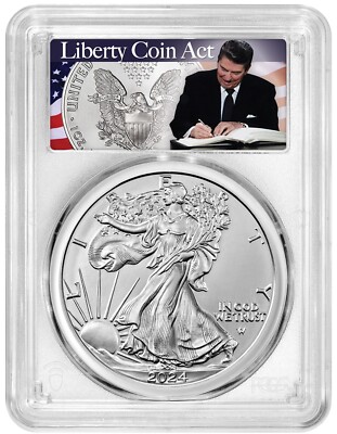 2025 1oz Silver American Eagle PCGS MS70 - Liberty Coin Act Label ...