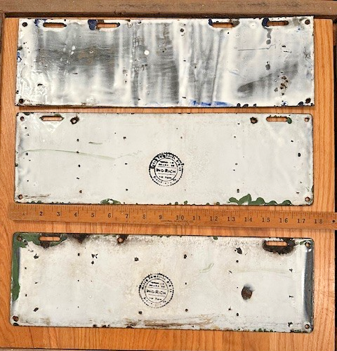 Antique Connecticut Porcelain License Plate Three Plates Matching ...