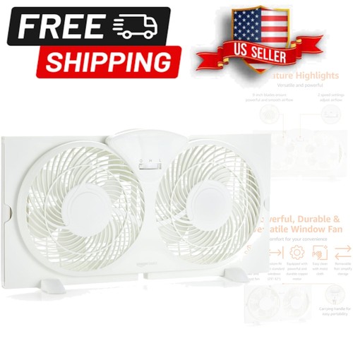 Powerful Dual-Blade Window Fan with Manual Controls - Indoor Cooling ...