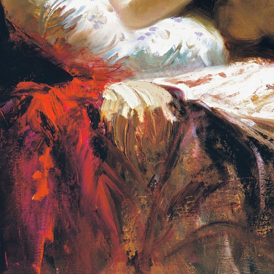 44W"x26H" EVENING REPOSE by PINO DAENI - WOMAN IN BED RESTING CHOICES ...