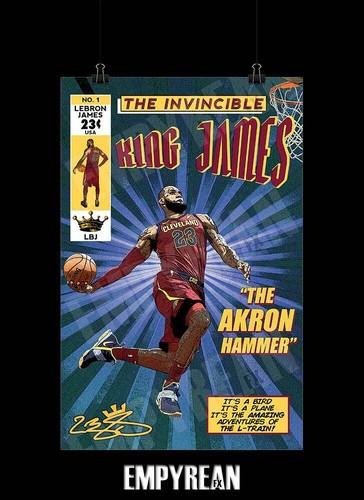 LeBron James Cavaliers Nicknames Comic Book Poster Art Print | eBay