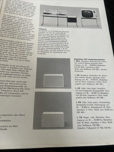 Braun 501 tuner and 300 Turntable 2 1969 Sales Brochures in German no ...