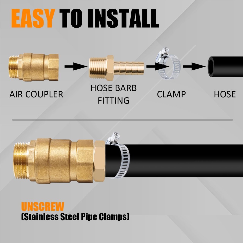 156Pcs Hose Barb Fuel Line Fittings Assortment Kit Barb Splice/Coupler ...