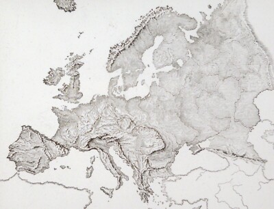 RELIEF MAP OF EUROPE, Charles S. Farrar, c1900's Magic Lantern Glass ...