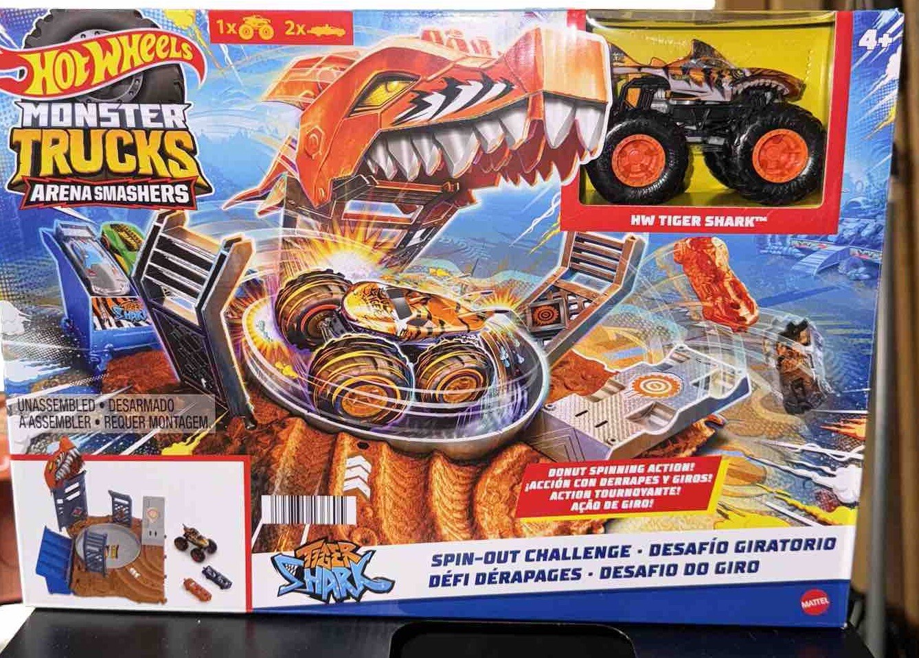 Hot Wheels Arena Smashers "Tiger Shark" Spin-out Challenge, Damaged Box ...