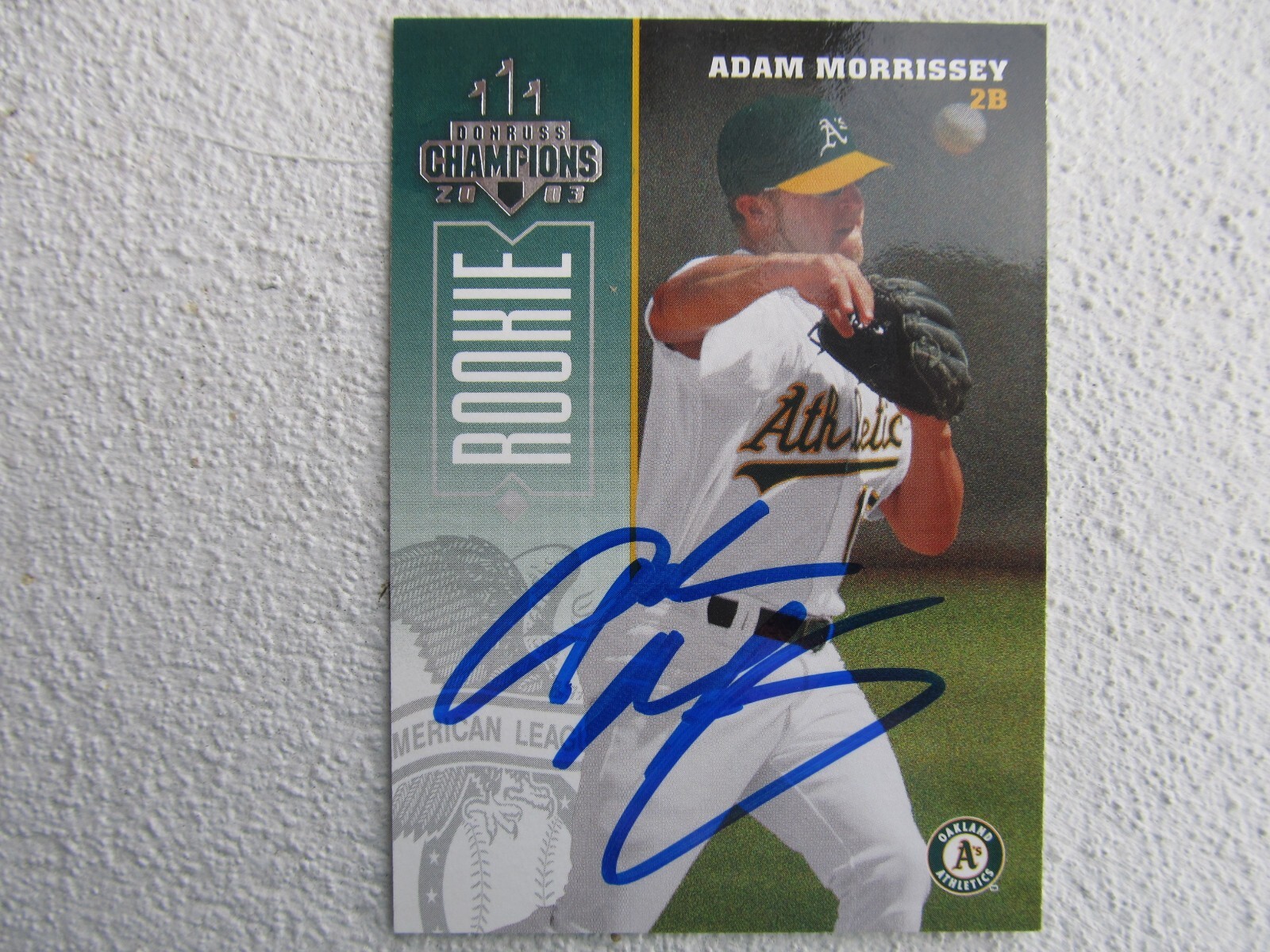 A's Adam Morrissey Signed Autographed 2003 Donruss Champions Mint | eBay