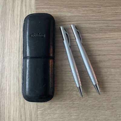 Rotring Mechanical Pencil & Pen Set Leather Cigar Case | eBay UK