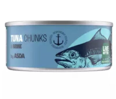 SKIPJACK TUNA IN BRINE 145G TINS ASDA VARIOUS QUANTITIES FREE UK ...