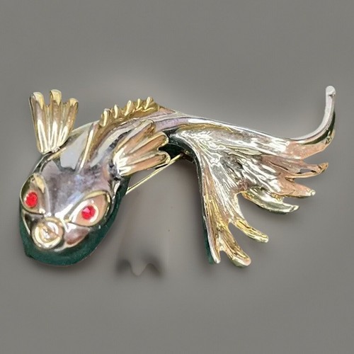 Vintage Two Tone Red Rhinestone Eyed Chinese Style Koi Carp 3D Fish ...