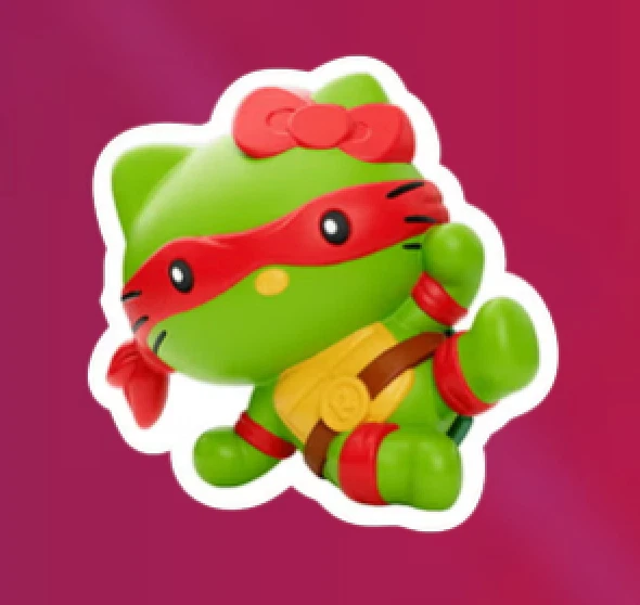 McDonald's Happy Meal Toy #8 Hello Kitty X Ninja Turtles Rapheal Green ...