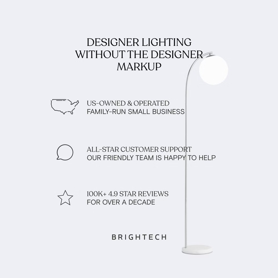 Brightech Maxwell Mid-Century (Includes LED Light Bulb) Column Shelf ...