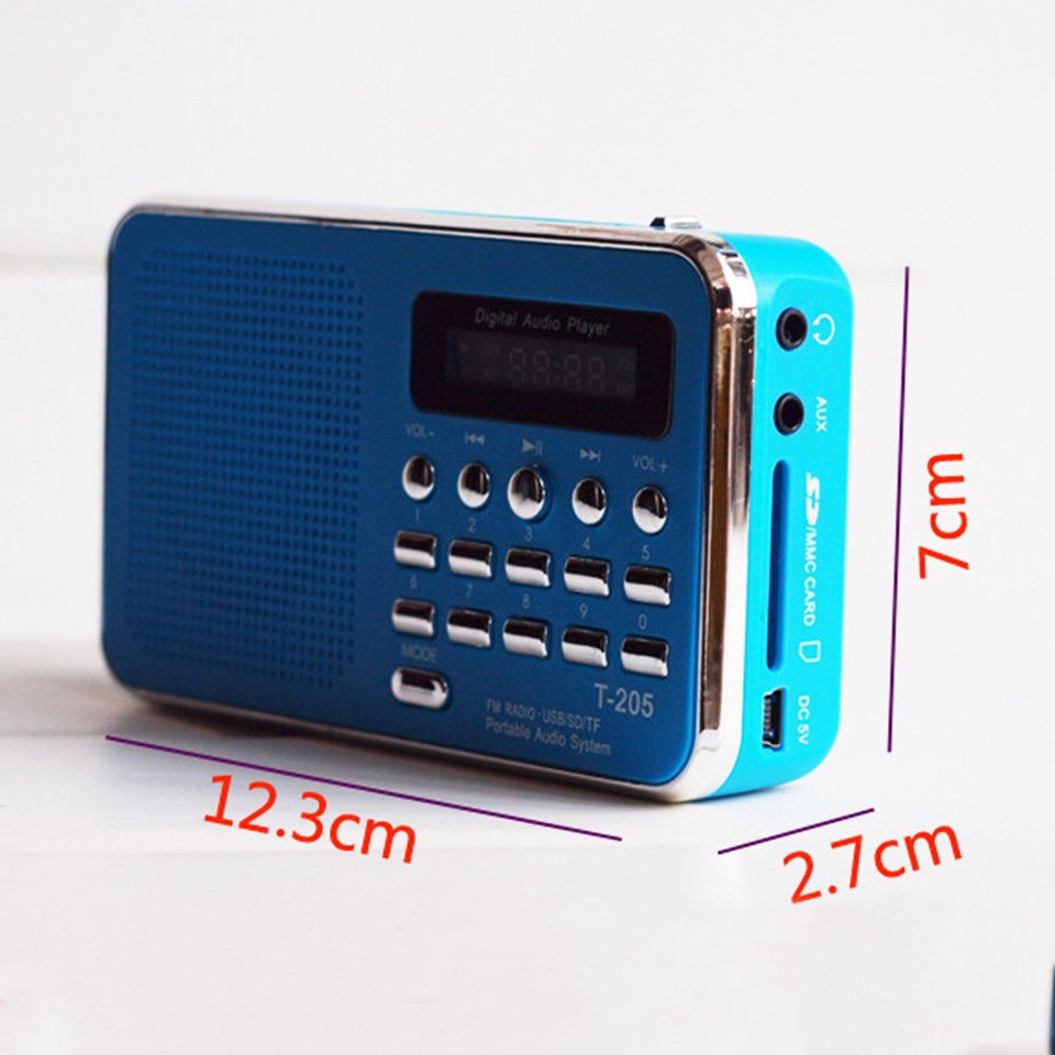 Mini Portable LCD Digital FM Radio Speaker USB SD TF Card Mp3 Speaker ...