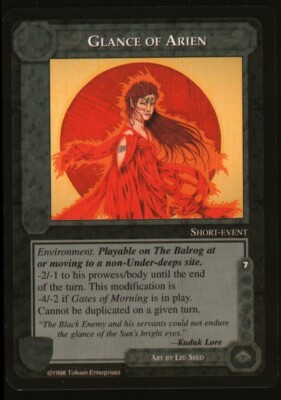 Glance of Arien, The Balrog, Middle Earth CCG, MECCG, NM, Tracked! | eBay