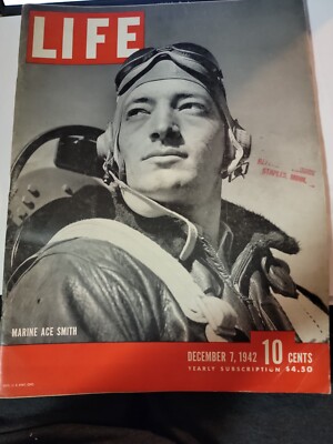 VTG Life Magazine December 7 1942 Photo of a Marine Ace Smith Newsstand ...