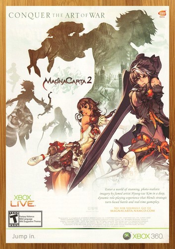 2009 Magna Carta 2 Xbox 360 Print Ad/Poster Official Video Game Promo ...