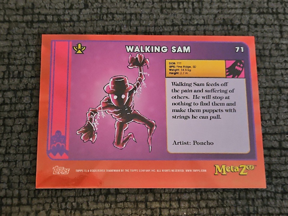 2021 Topps MetaZoo Cryptid Nation Series 0 Pink Foil Holo Walking Sam ...