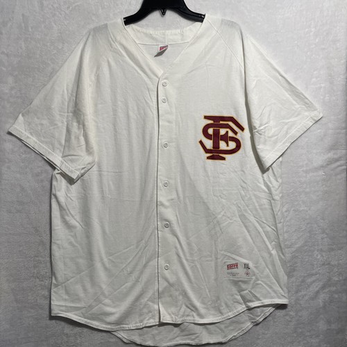 NCAA FSU Florida State Baseball Mens Jersey 2XL Cotton White Short ...