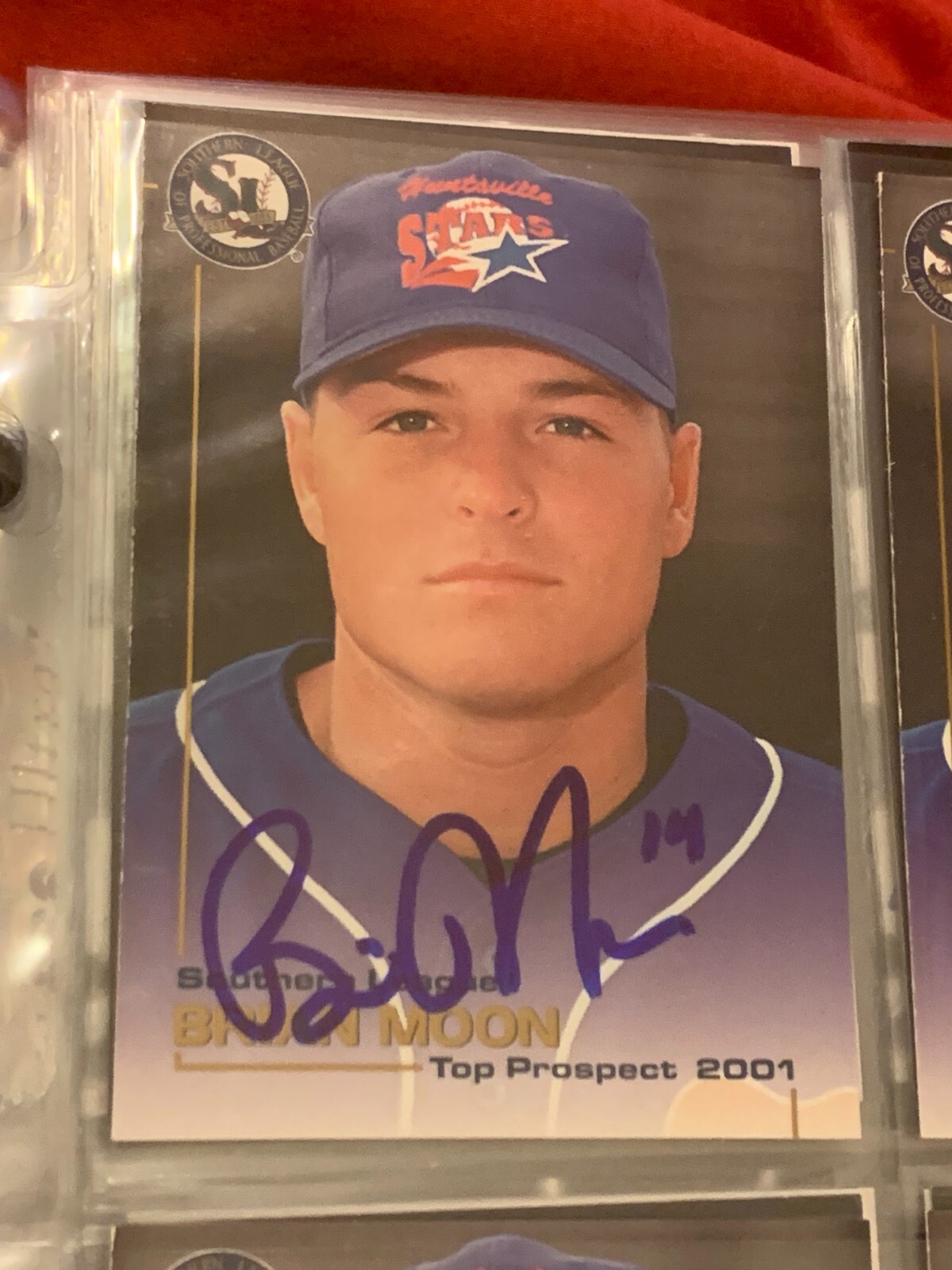 BRIAN MOON AUTOGRAPHED SIGNED 2001 SOUTHERN LEAGUE TOP PROSPECTS CARD ...