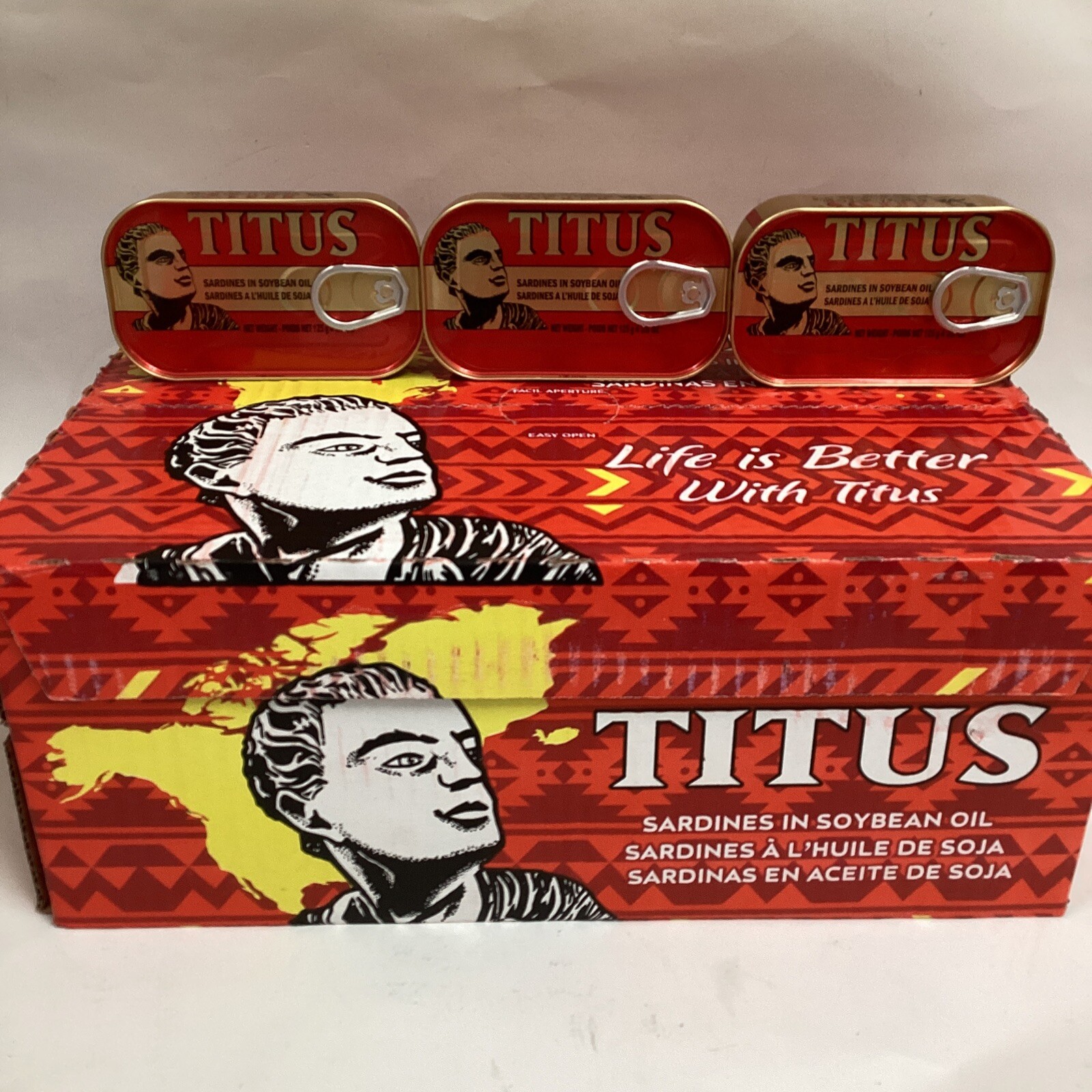 Titus Sardines in SOY BEAN Oil, 125g, Pack of 50 | eBay