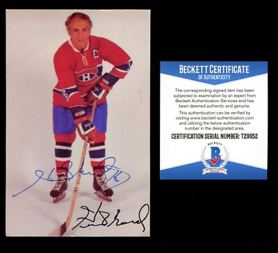 Henri Richard (d2020) signed autograph 3.5x5.5 Photo Hockey Hall of ...