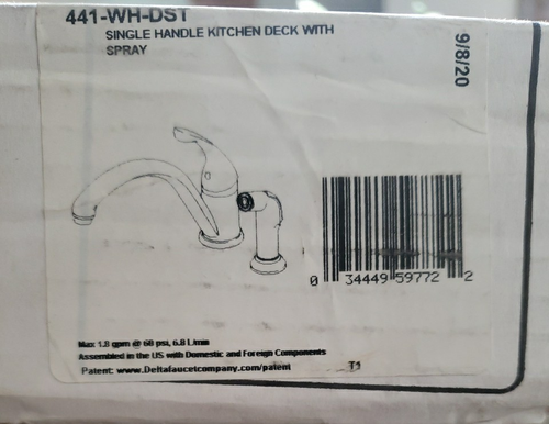 Delta Collins 1-Handle Kitchen Faucet with Side Sprayer in White, 441 ...