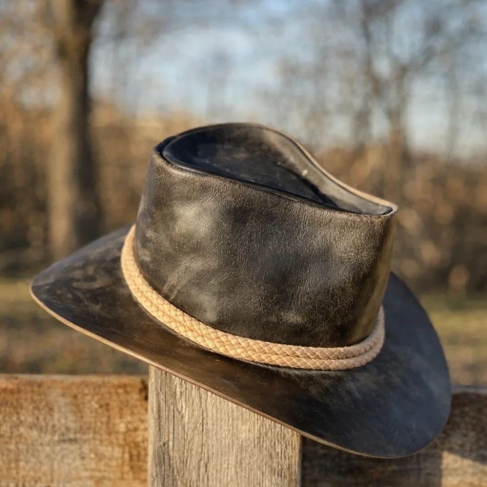 Arthur Morgan Cowboy Men Hat Handmade Real Cowhide Leather Western ...
