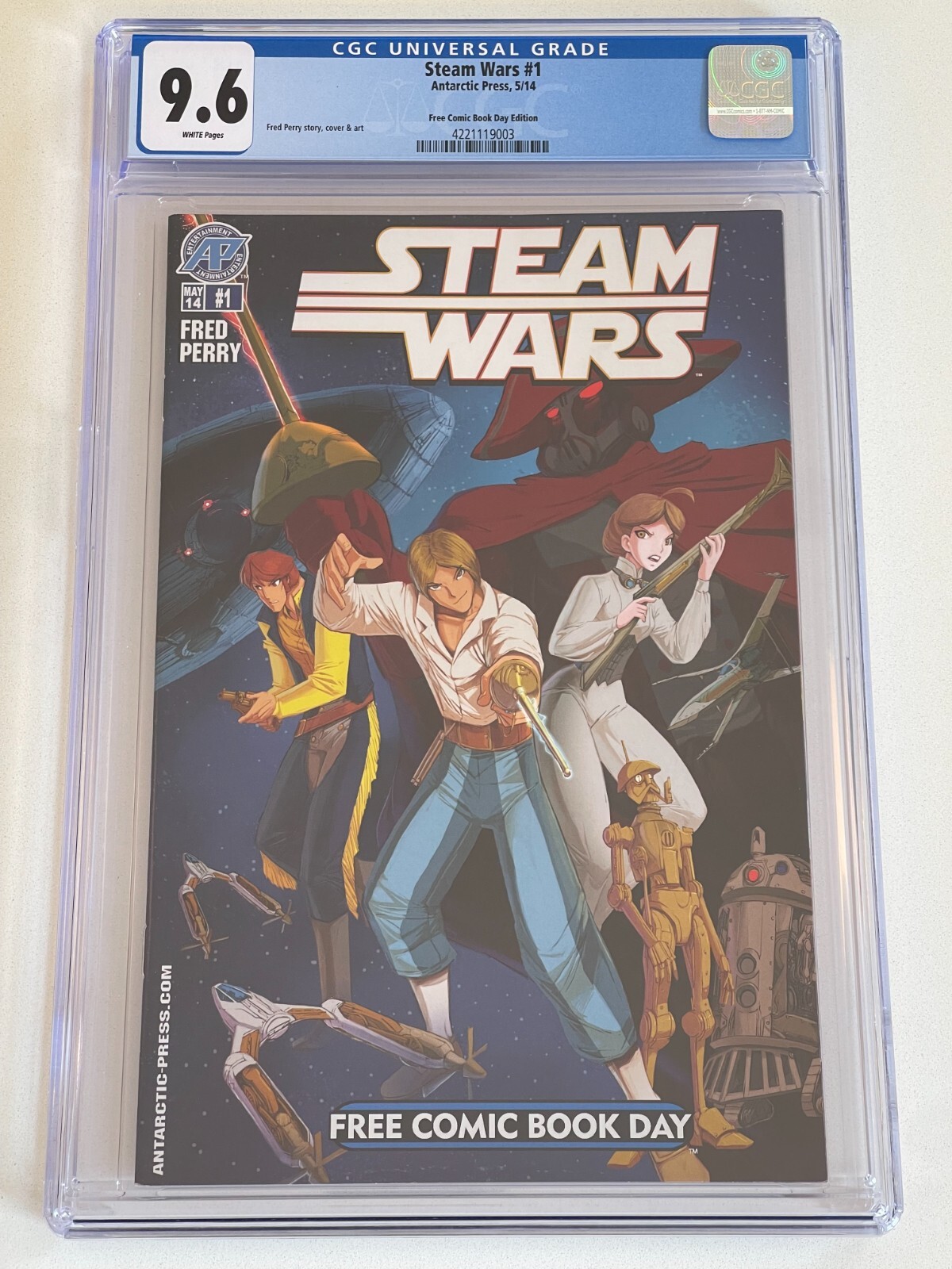 Steam Wars #1 CGC 9.6 White Pages | Antarctic Press 2014 RARE Comic Day ...