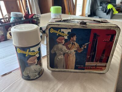 RARE VINTAGE 1968 SECRET AGENT DECODER METAL LUNCH BOX W/ THERMOS | eBay