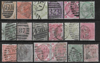 GREAT BRITAIN Used Classic Lot of 18 Stamps Unchecked for Types High CV ...