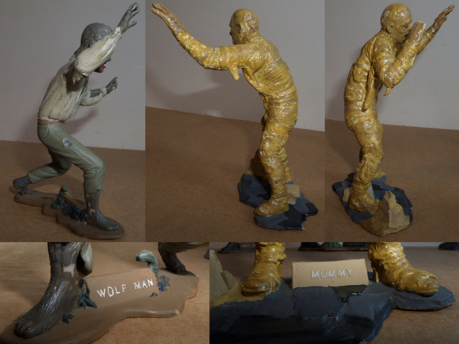 1964 MARX universal Monsters set FRANKENSTEIN Creature WOLFMAN Mummy ...